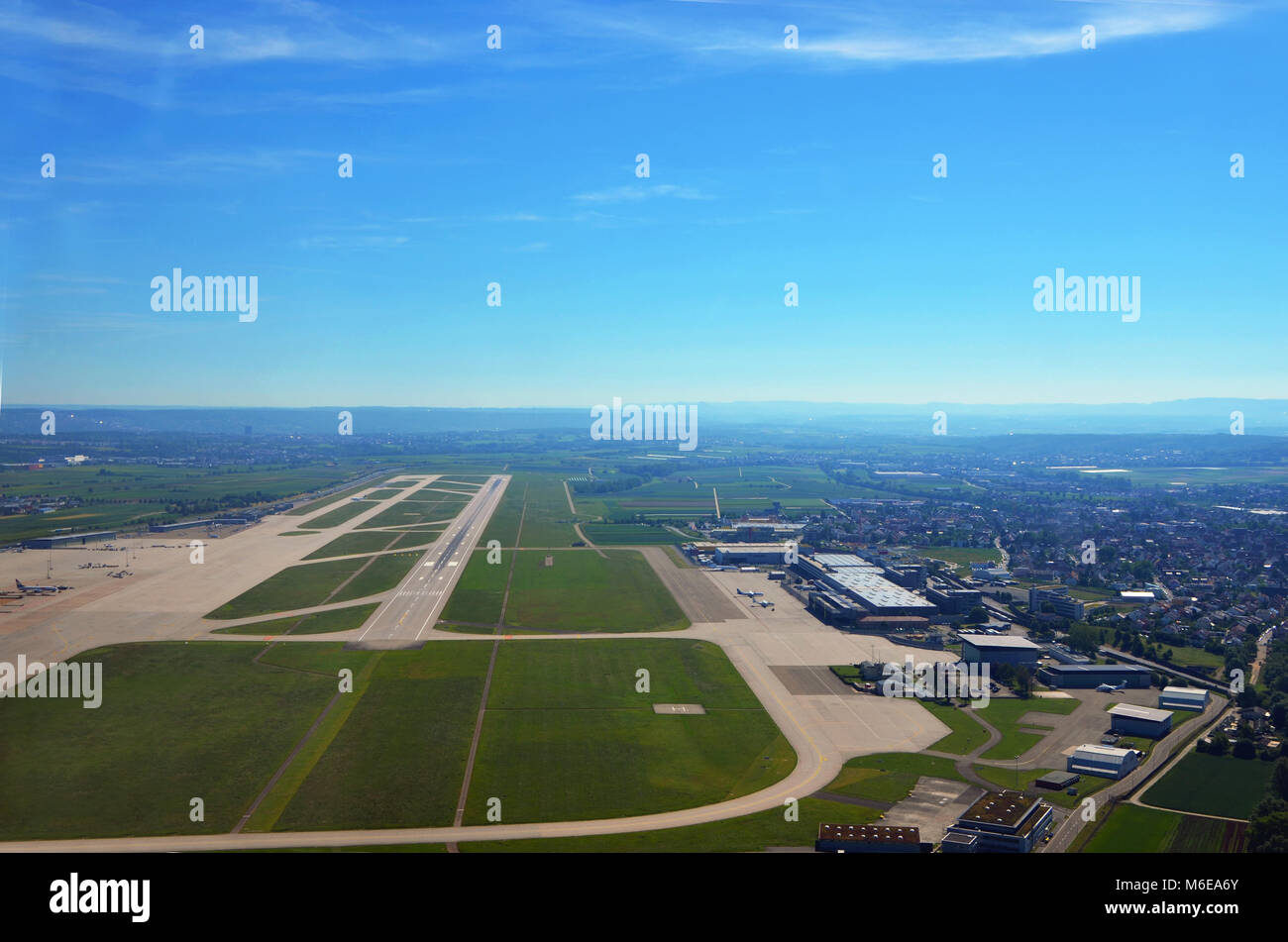 Stuttgart, Germany - June 11, 2017: Aerial view of Stuttgart area and ...