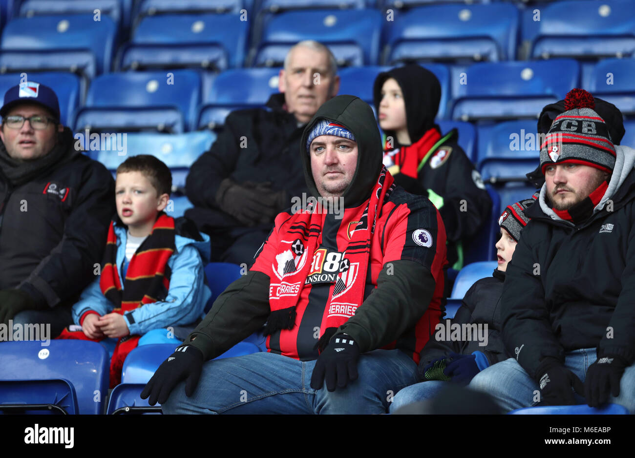AFC Bournemouth fans before the Premier League match at the King Power ...