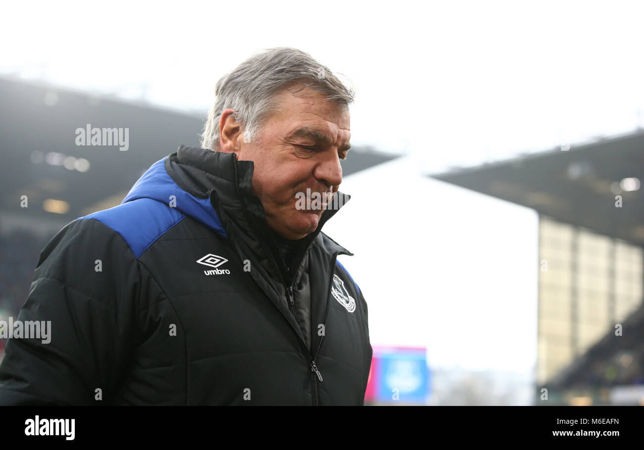 Everton manager Sam Allardyce during the Premier League match at Turf ...