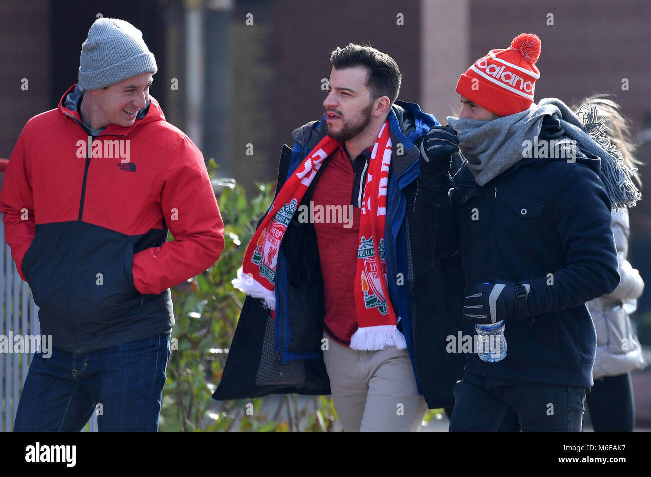 Fans at Anfield during the Premier League match at Anfield, Liverpool ...