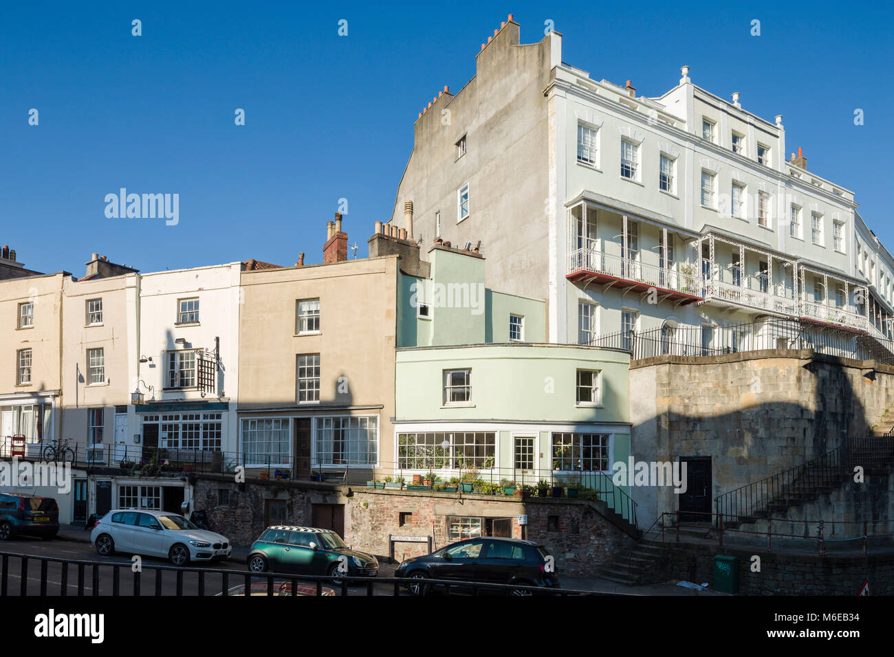 Georgian terraces of juxtaposed scales and levels at the corner of ...