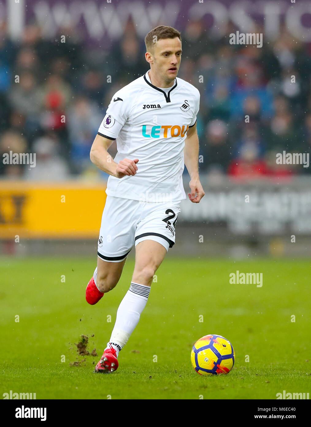 Swansea City's Andy King during the Premier League match at the Liberty ...