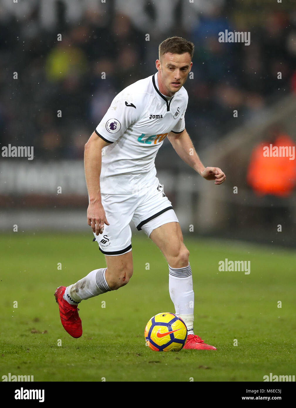 Swansea City's Andy King during the Premier League match at the Liberty ...