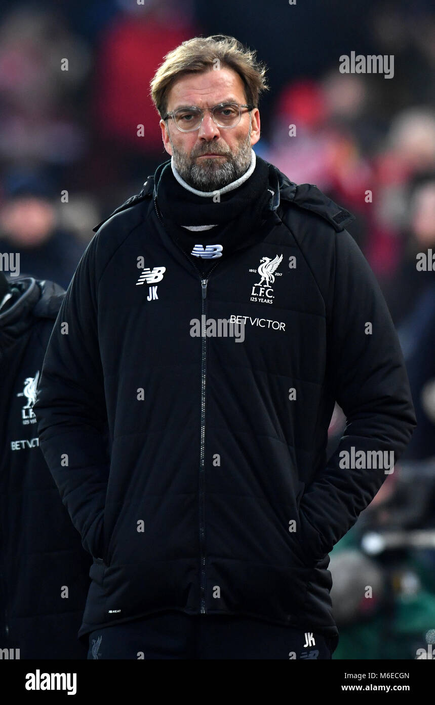 Liverpool manager Jurgen Klopp during the Premier League match at ...