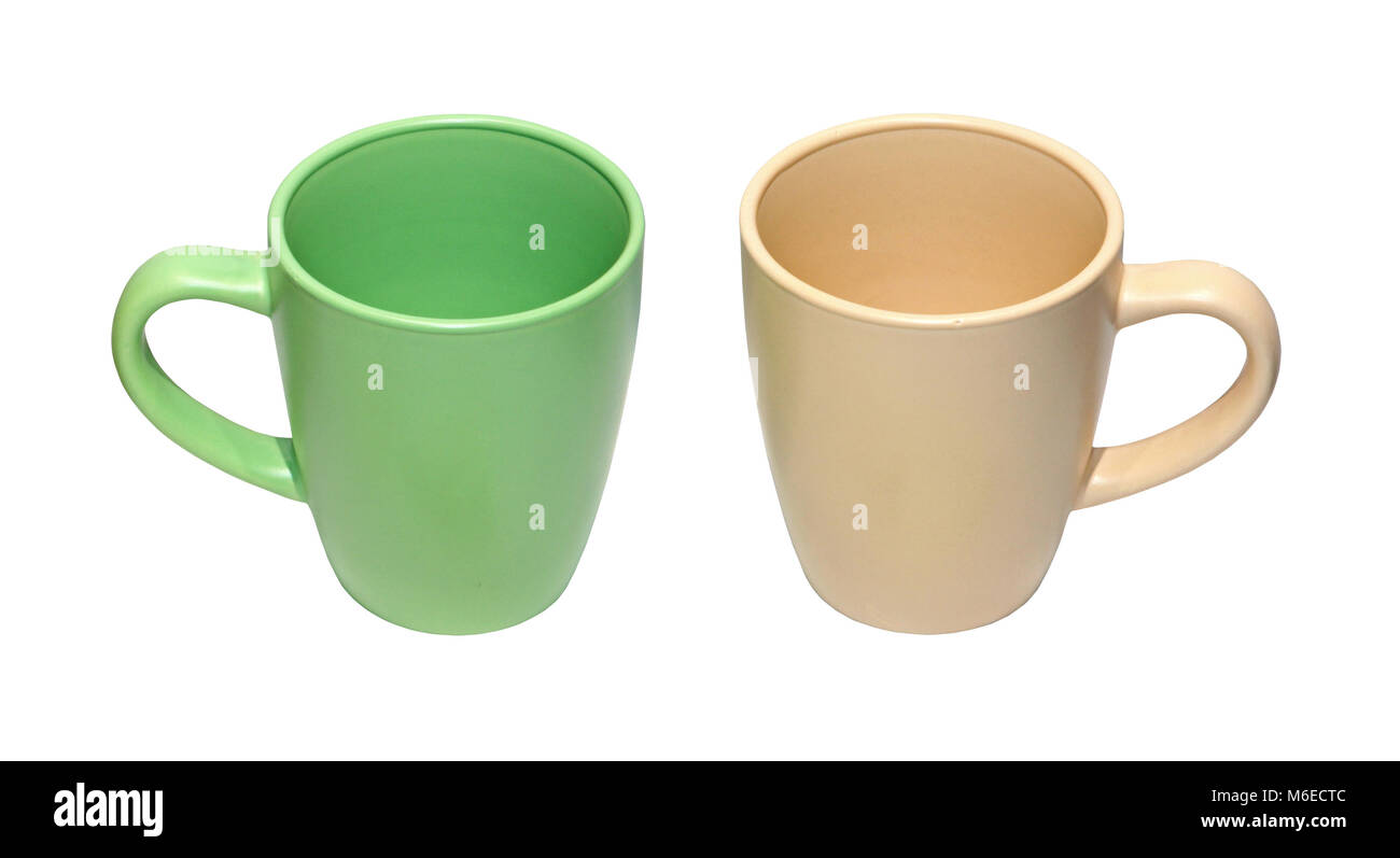 Simple ceramic cups isolated with clipping path included Stock Photo ...
