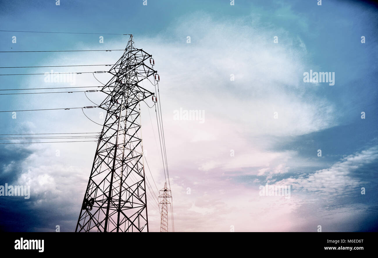 High-voltage wire, transmission of electricity Stock Photo - Alamy