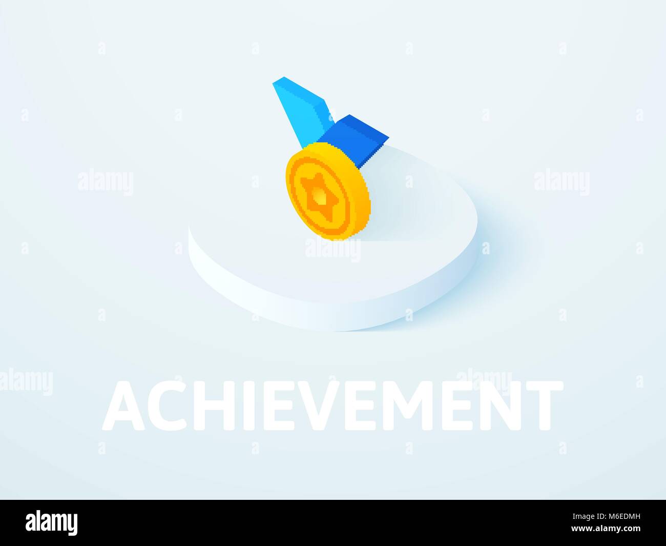Achievement isometric icon, isolated on color background Stock Vector ...