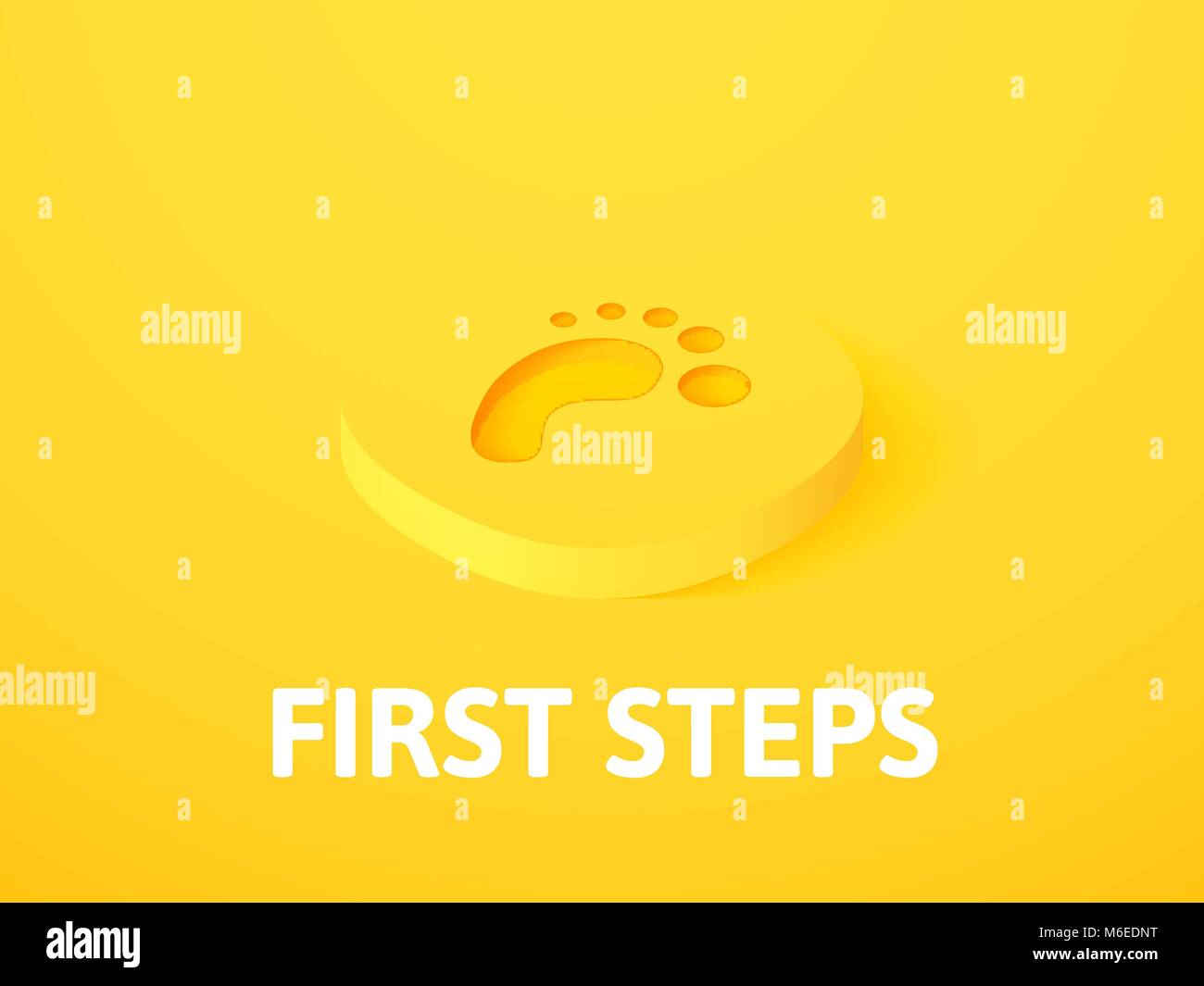 First steps isometric icon, isolated on color background Stock Vector ...