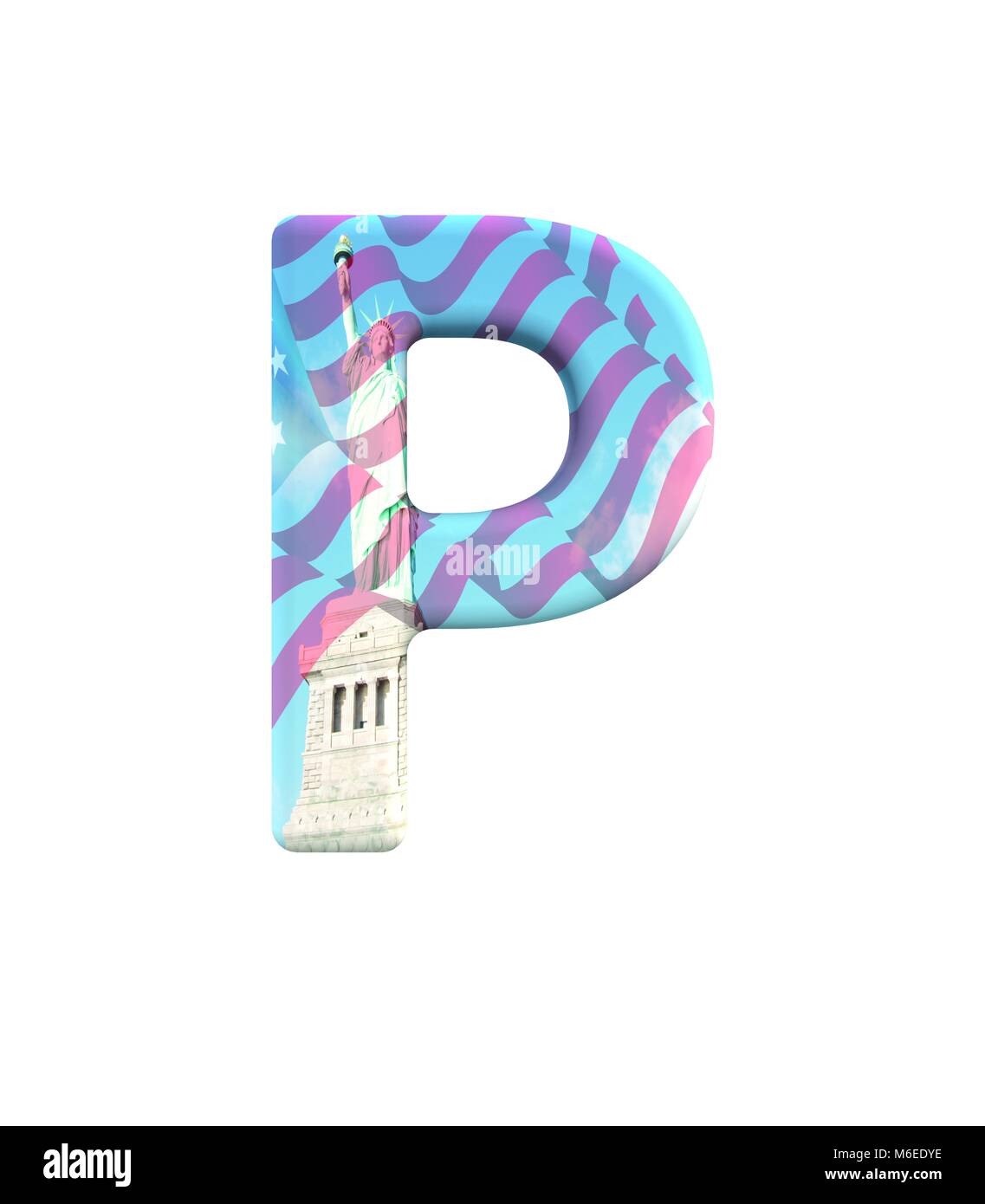 3D rendering Font New York City capital P Stock Photo - Alamy