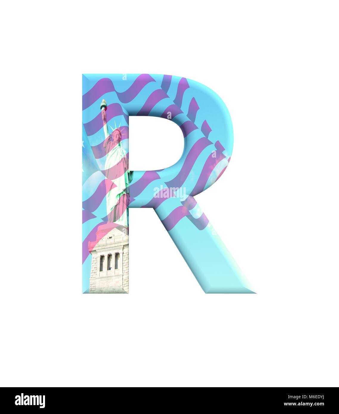 3D rendering Font New York City capital R Stock Photo - Alamy