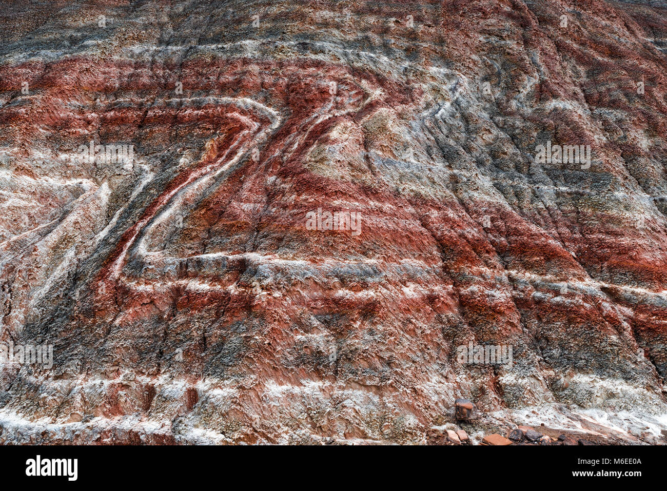 Amazing striped red mountain slope Stock Photo - Alamy