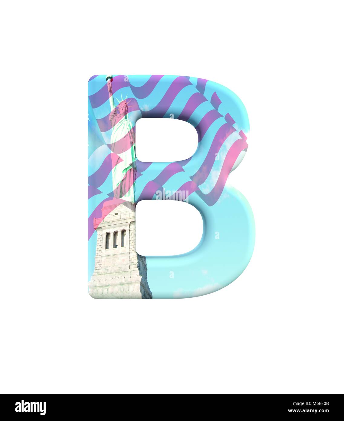 3D rendering Font New York City capital B Stock Photo - Alamy