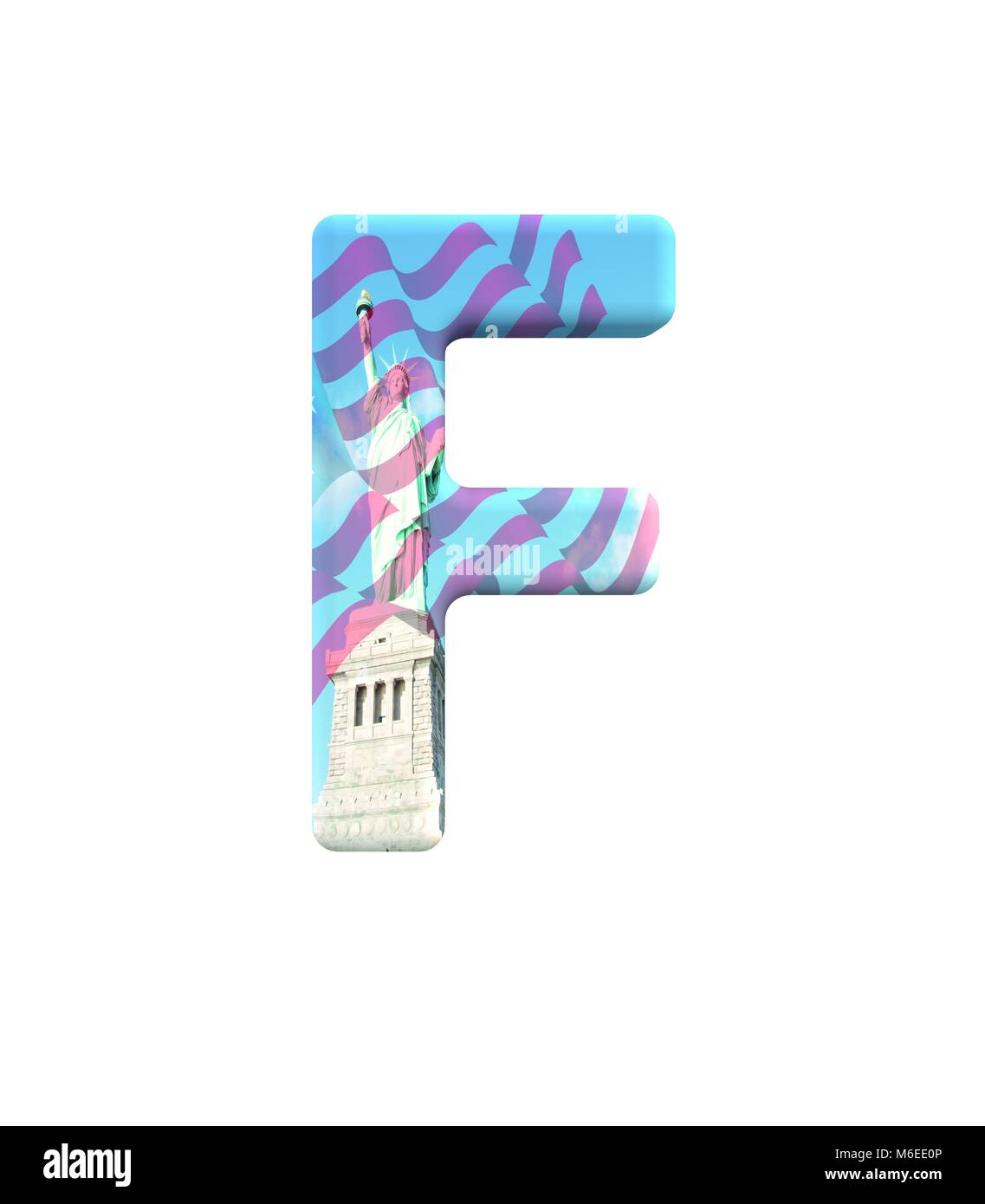 3D rendering Font New York City capital F Stock Photo - Alamy