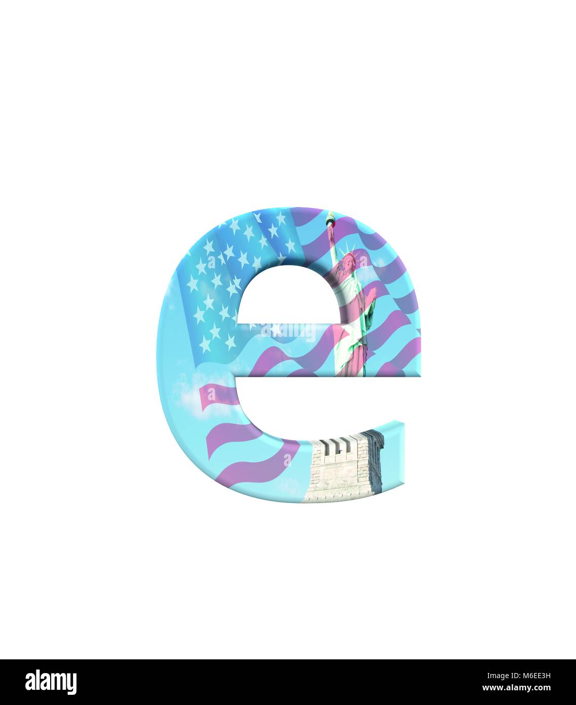 3D rendering Font New York City lowercase e Stock Photo - Alamy