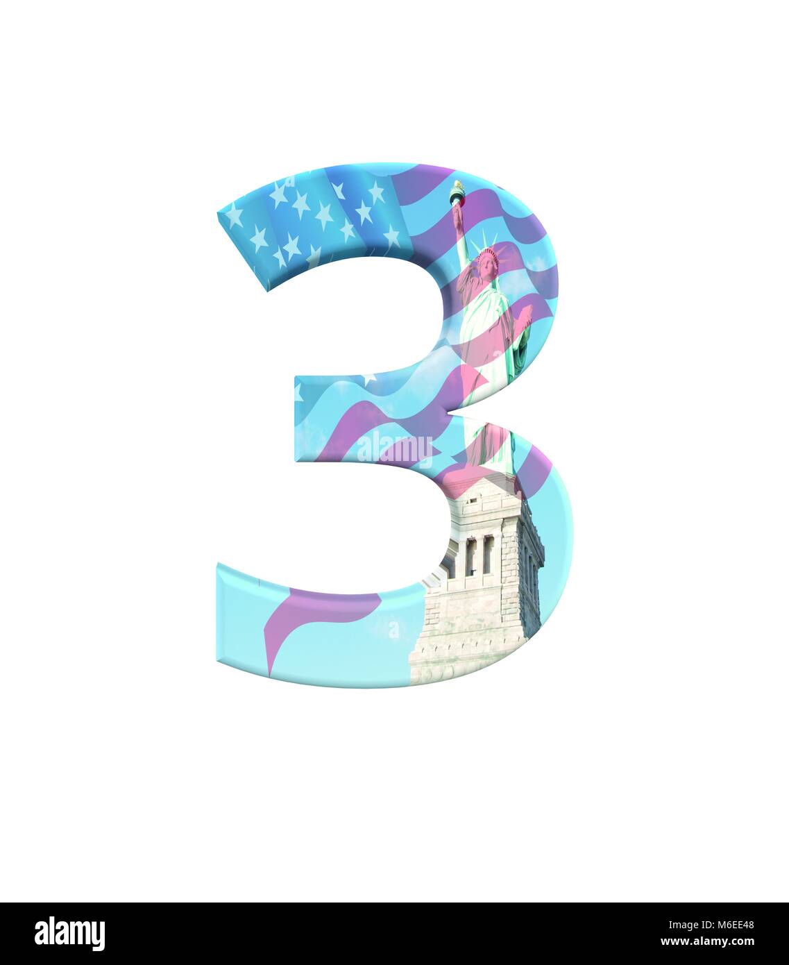3D rendering Font New York City number 3 Stock Photo - Alamy