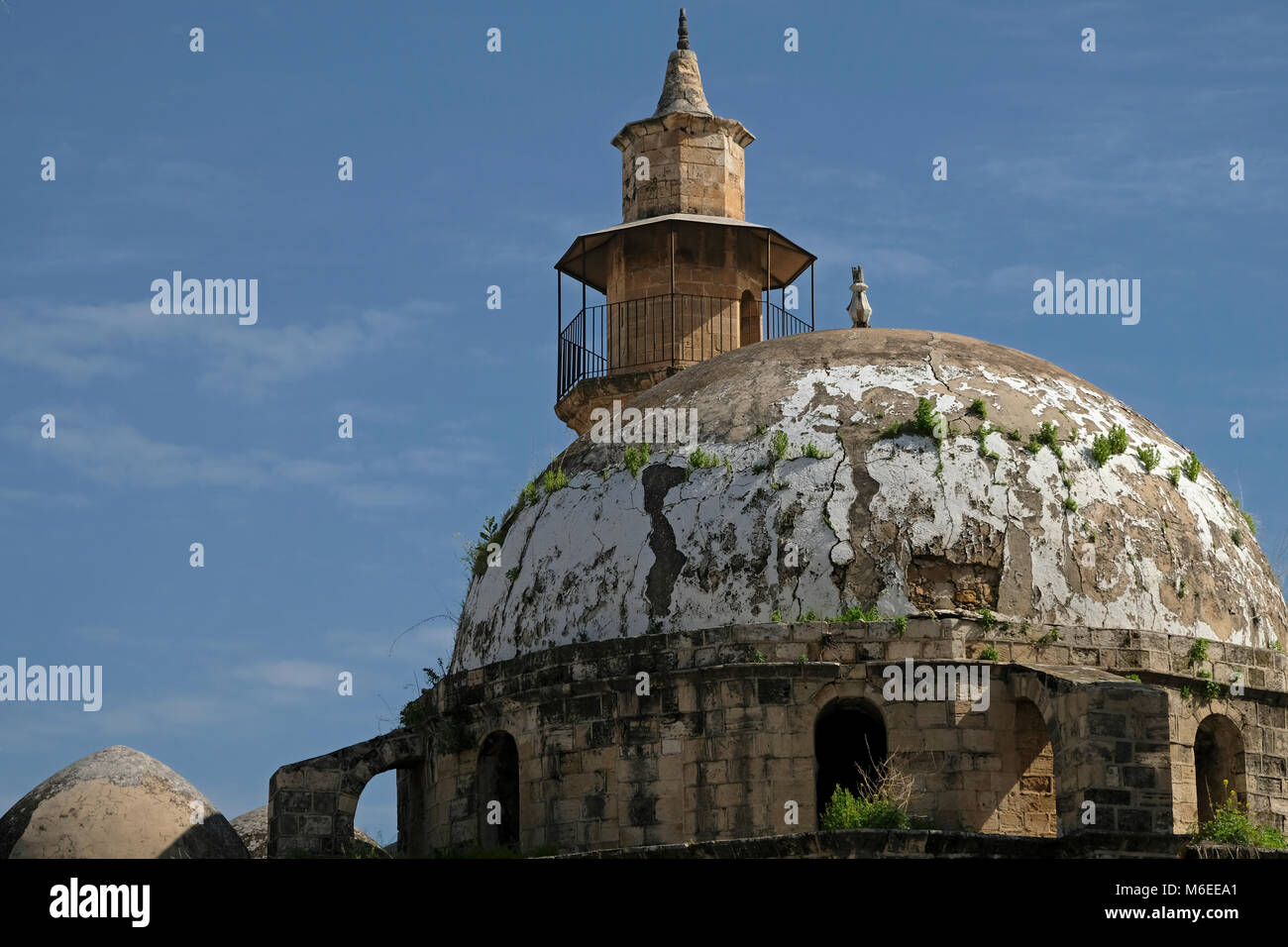 View of Al Omari mosque built by Daher al-Omar in the 1743 with black ...