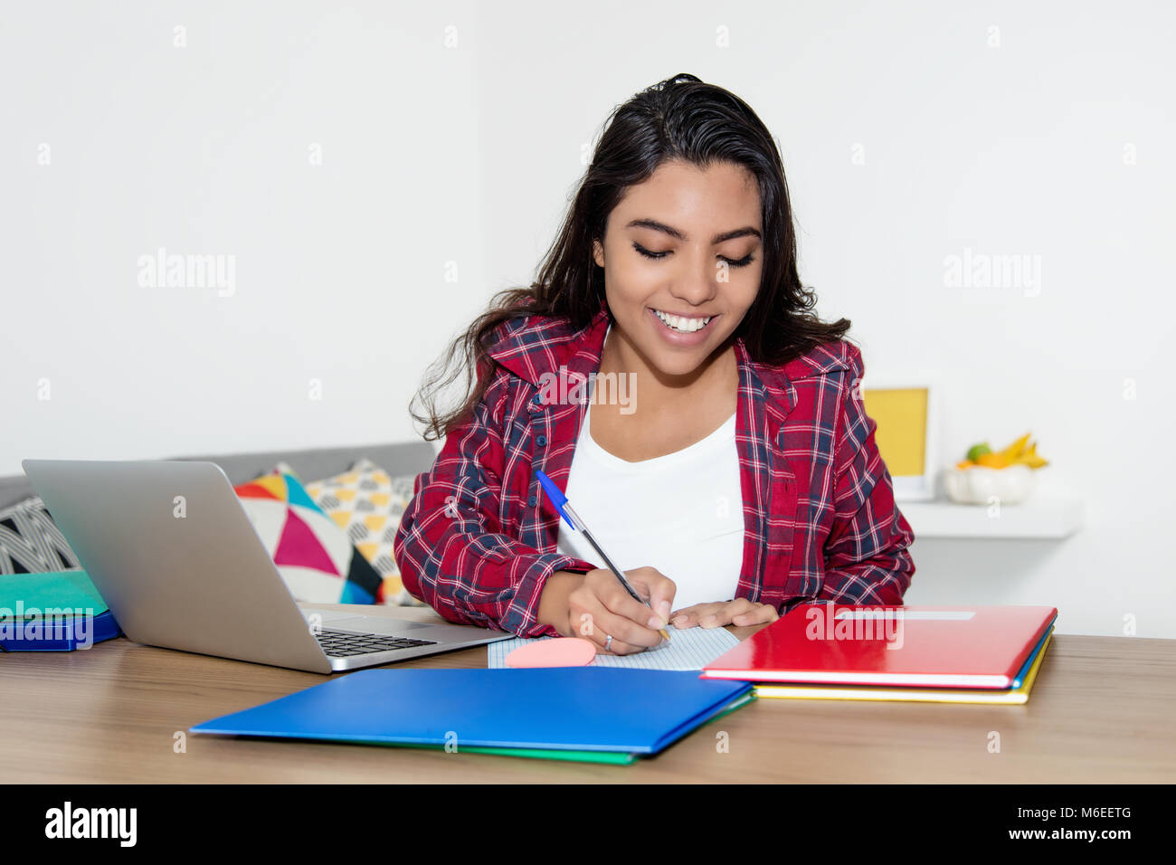 Female University Student At Desk Home Stock Photos & Female University ...