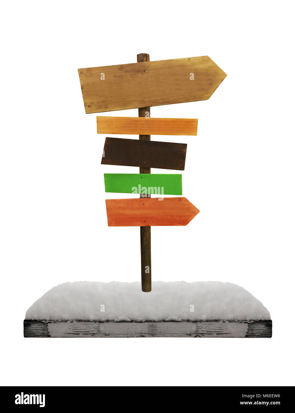 Signpost snow Cut Out Stock Images & Pictures - Alamy