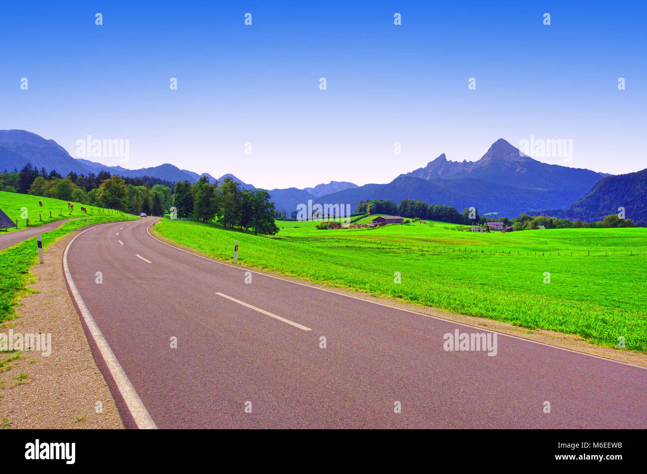 street in the mountains of Bavaria. Germany Alps Stock Photo - Alamy