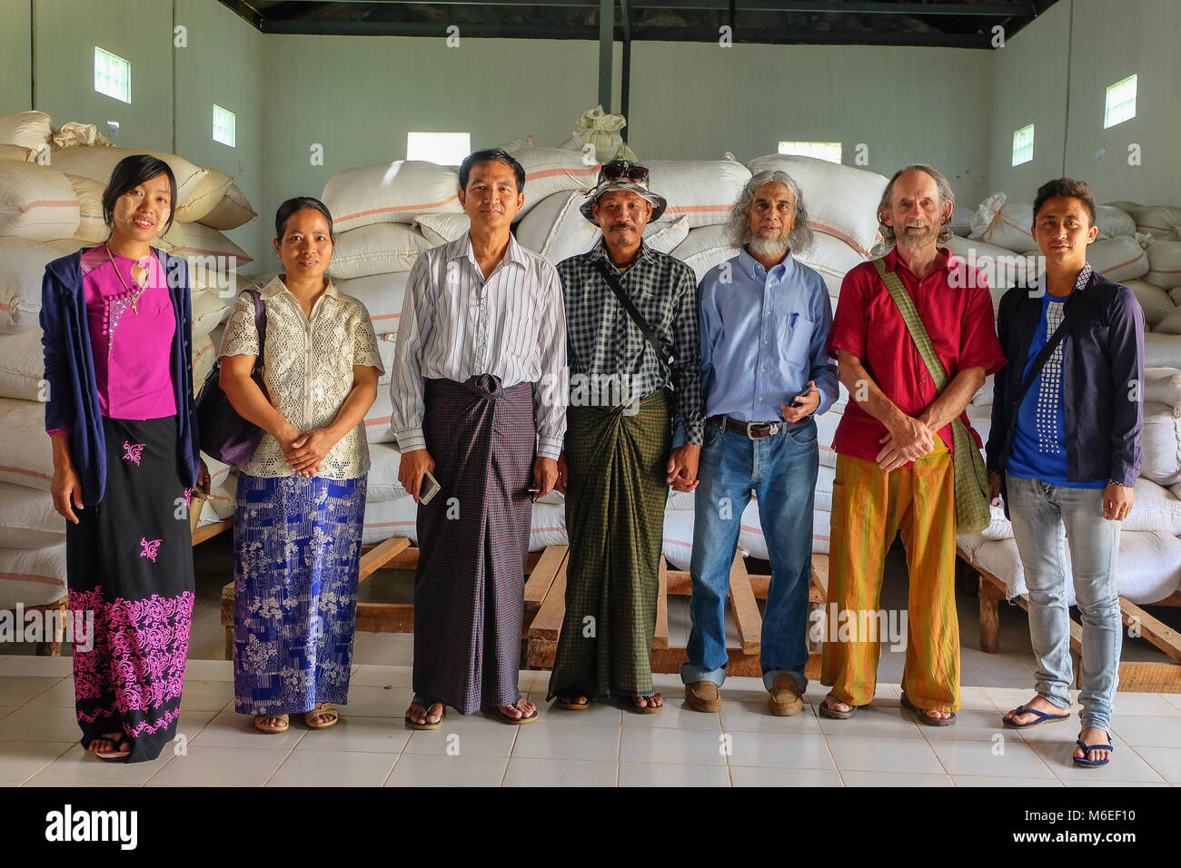 Pyin Oo Lwin, Myanmar - June 10 2017. Visitors at coffee factory in ...