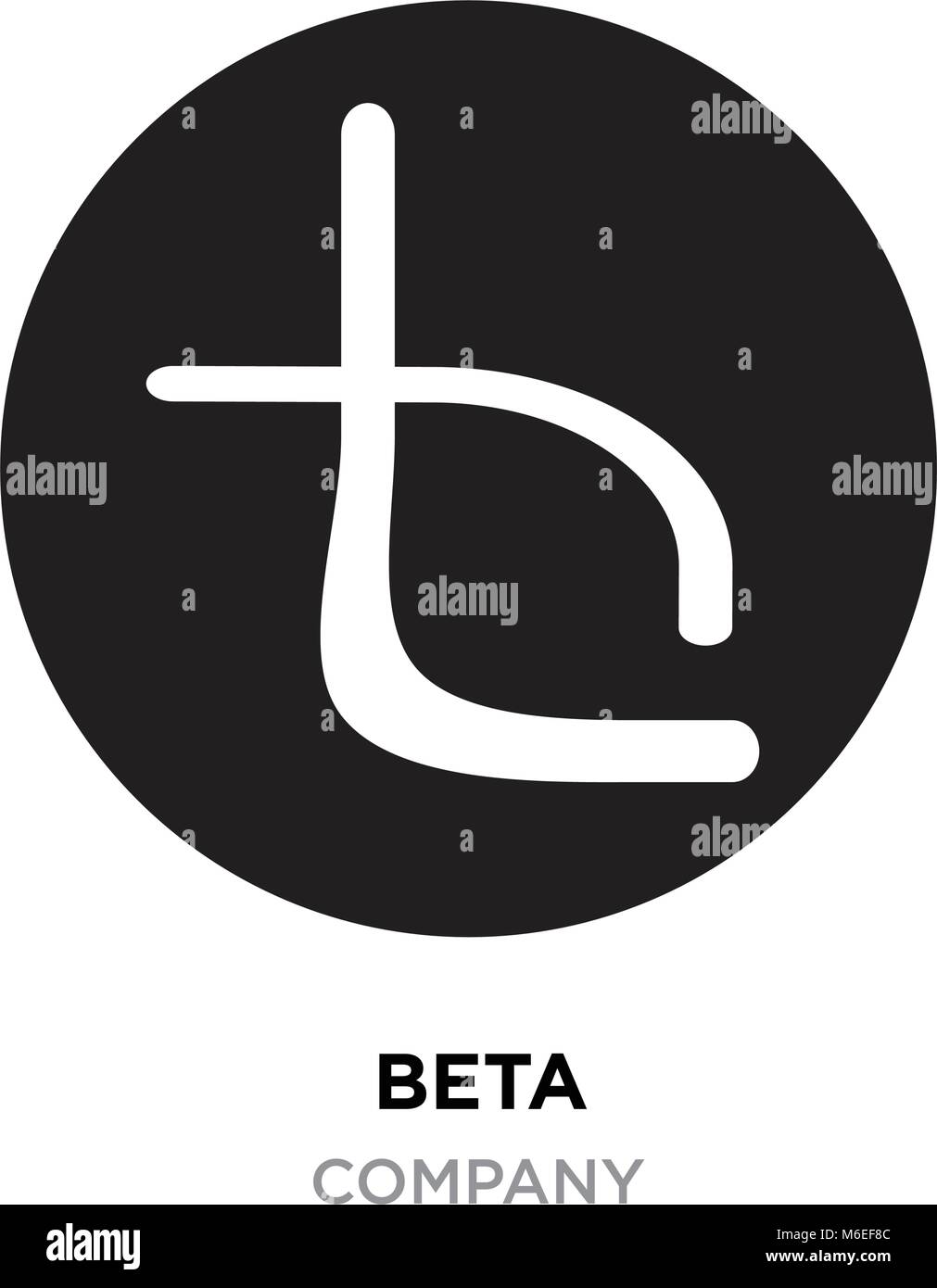 beta logo,abstract white flat vector sign B in modern style black ...