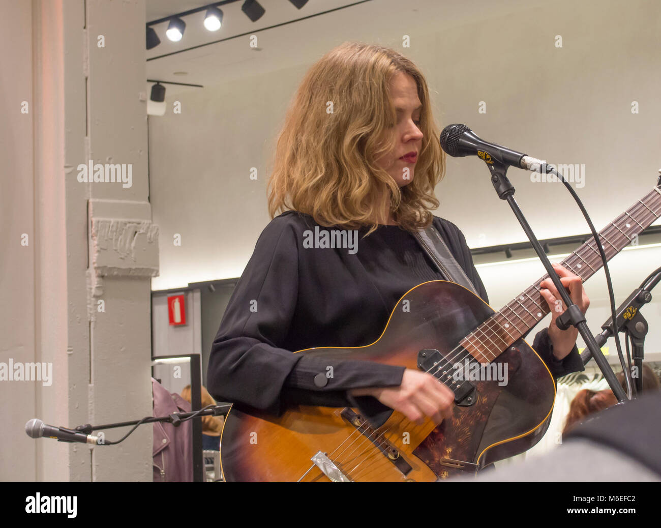 Madrid, Spain February 24, 2018 The singer Cristina Rosenvinge during ...