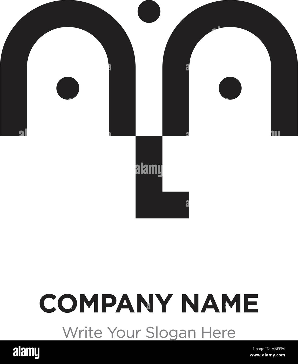 Abstract letter aLa logo design template, Black Alphabet initial ...