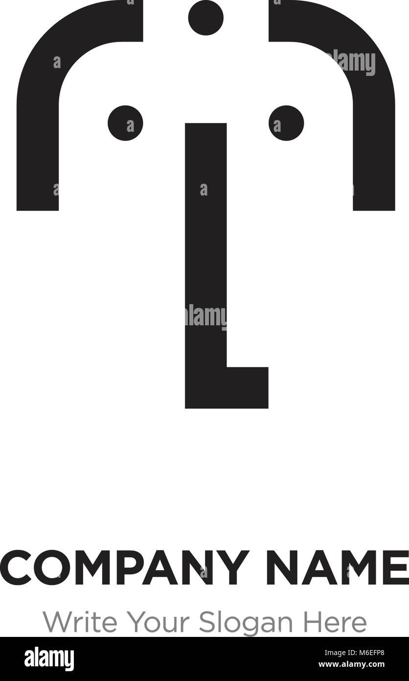 Abstract letter rLr logo design template, Black Alphabet initial ...