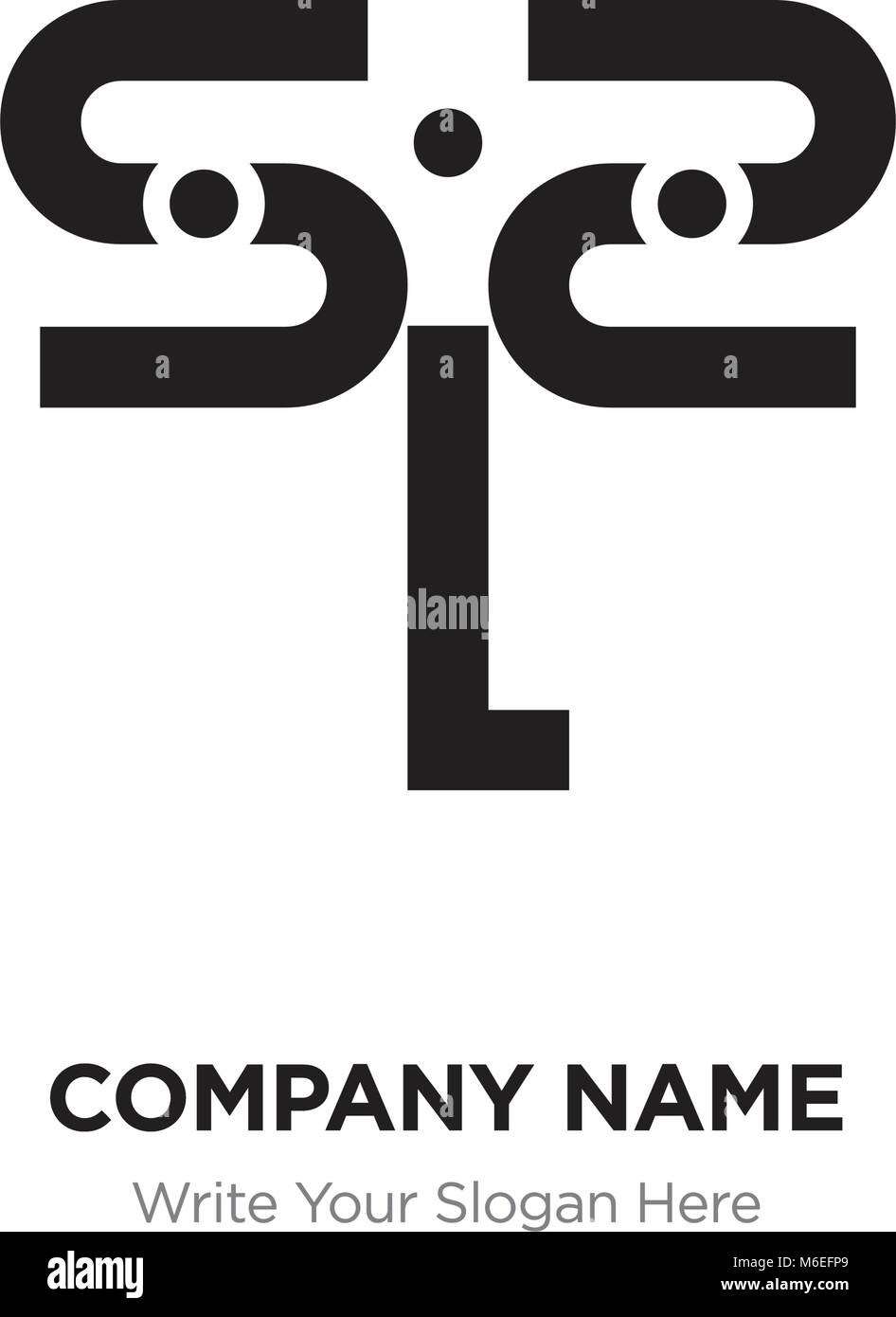 Abstract letter sLs logo design template, Black Alphabet initial ...