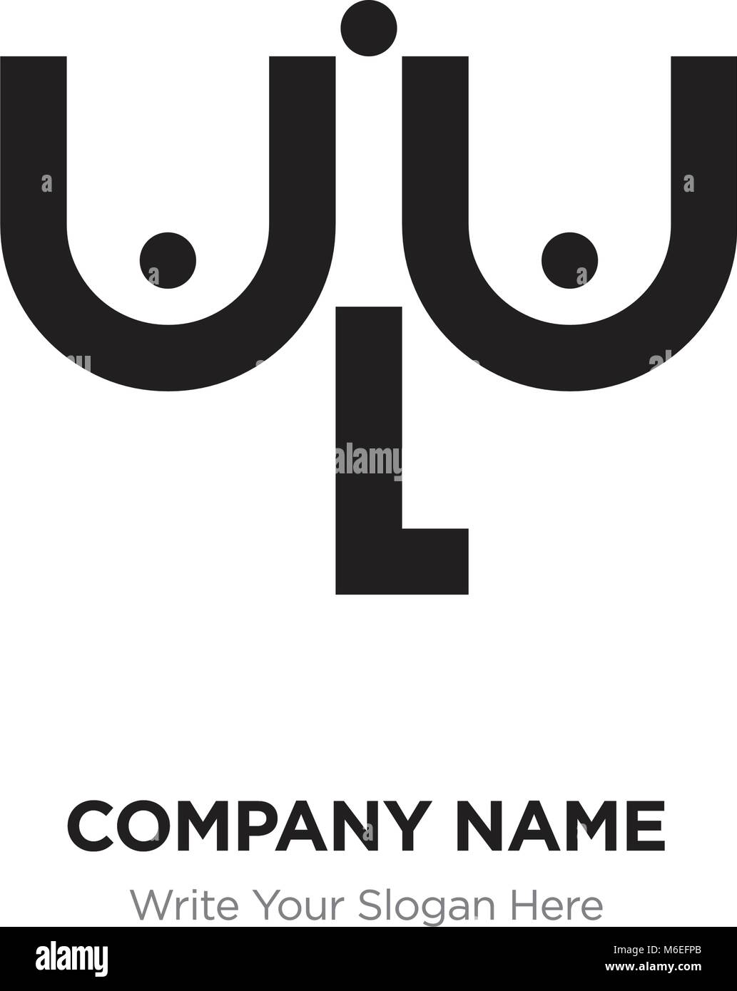Abstract letter aLa logo design template, Black Alphabet initial ...