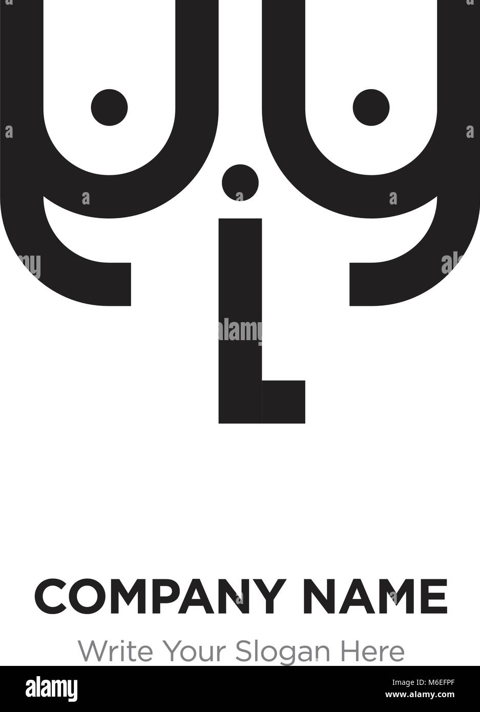 Abstract letter aLa logo design template, Black Alphabet initial ...