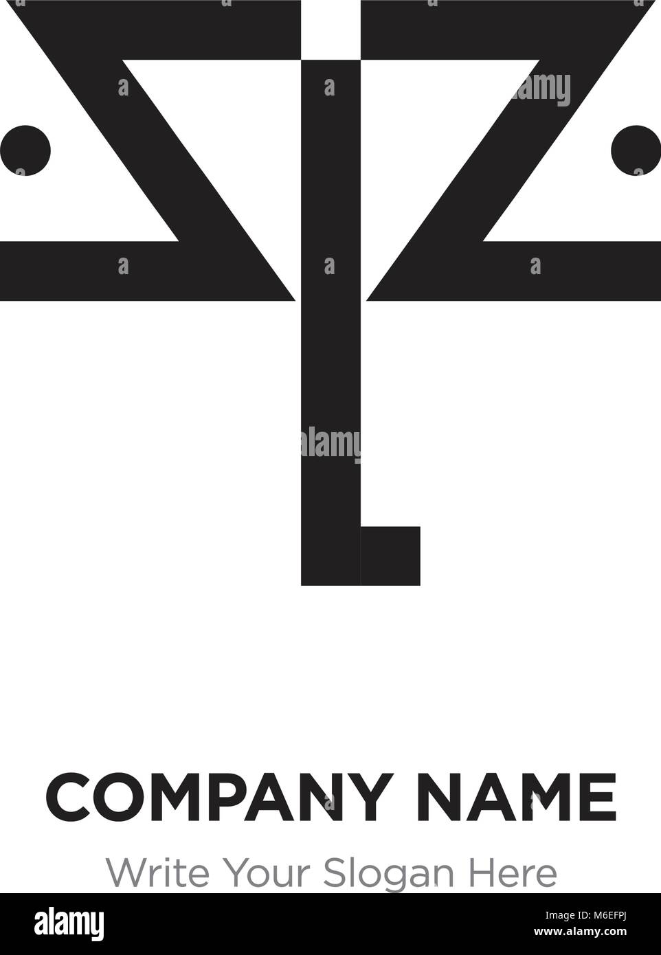 Abstract letter aLa logo design template, Black Alphabet initial ...