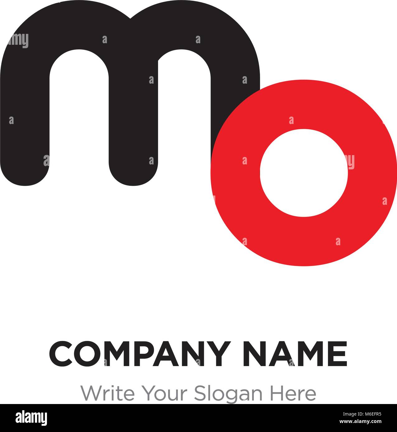 Abstract letter mo or om logo design template, Black Alphabet initial letters company name ...