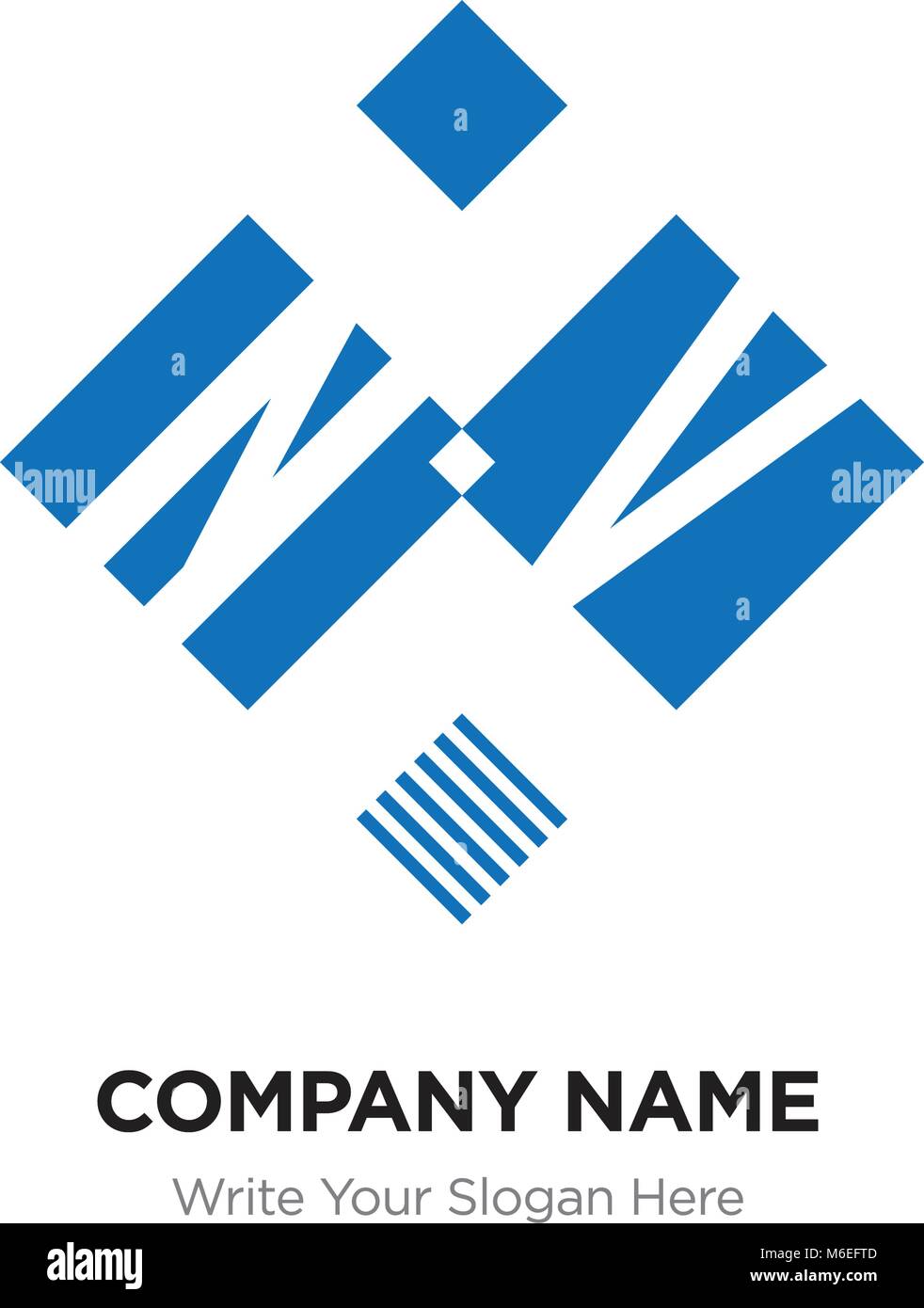 Abstract letter NV or VN logo design template, Black Alphabet initial ...