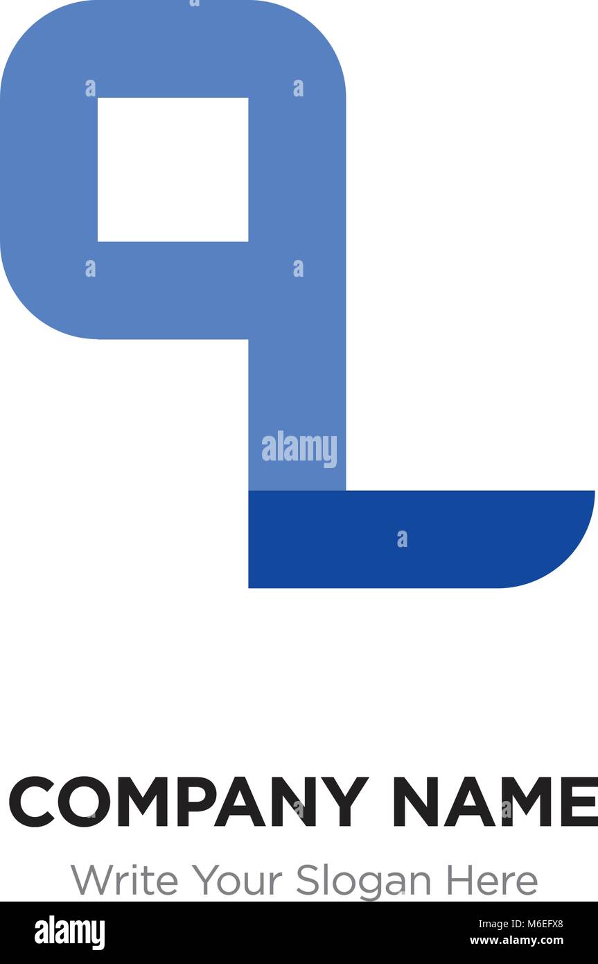 Abstract letter QL or LQ logo design template, Black Alphabet initial ...