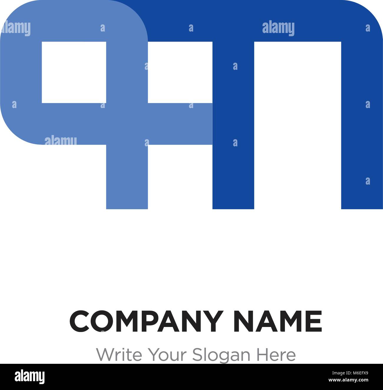 Abstract letter QM or MQ logo design template, Black Alphabet initial ...