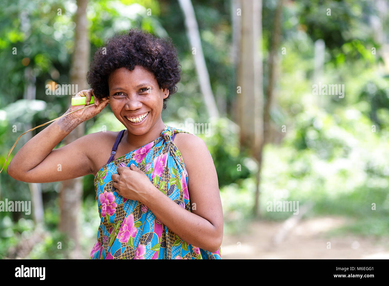 Smiling woman from Batek Tribe, Malaysia aboriginal people, Taman ...