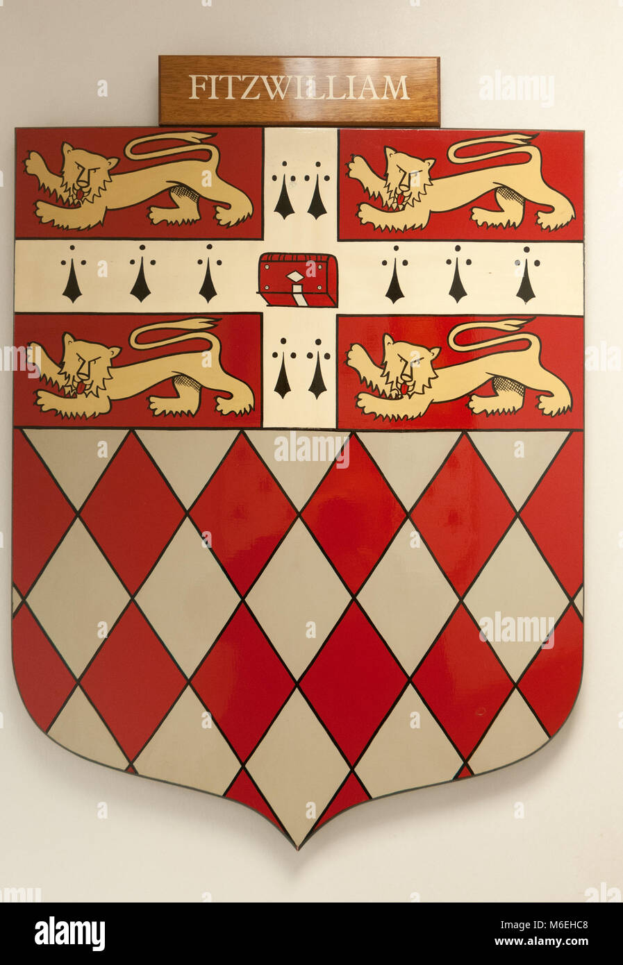 CAMBRIDGE, ENGLAND, UK - DECEMBER 03 2011: Coat of Arms of Fitzwilliam ...