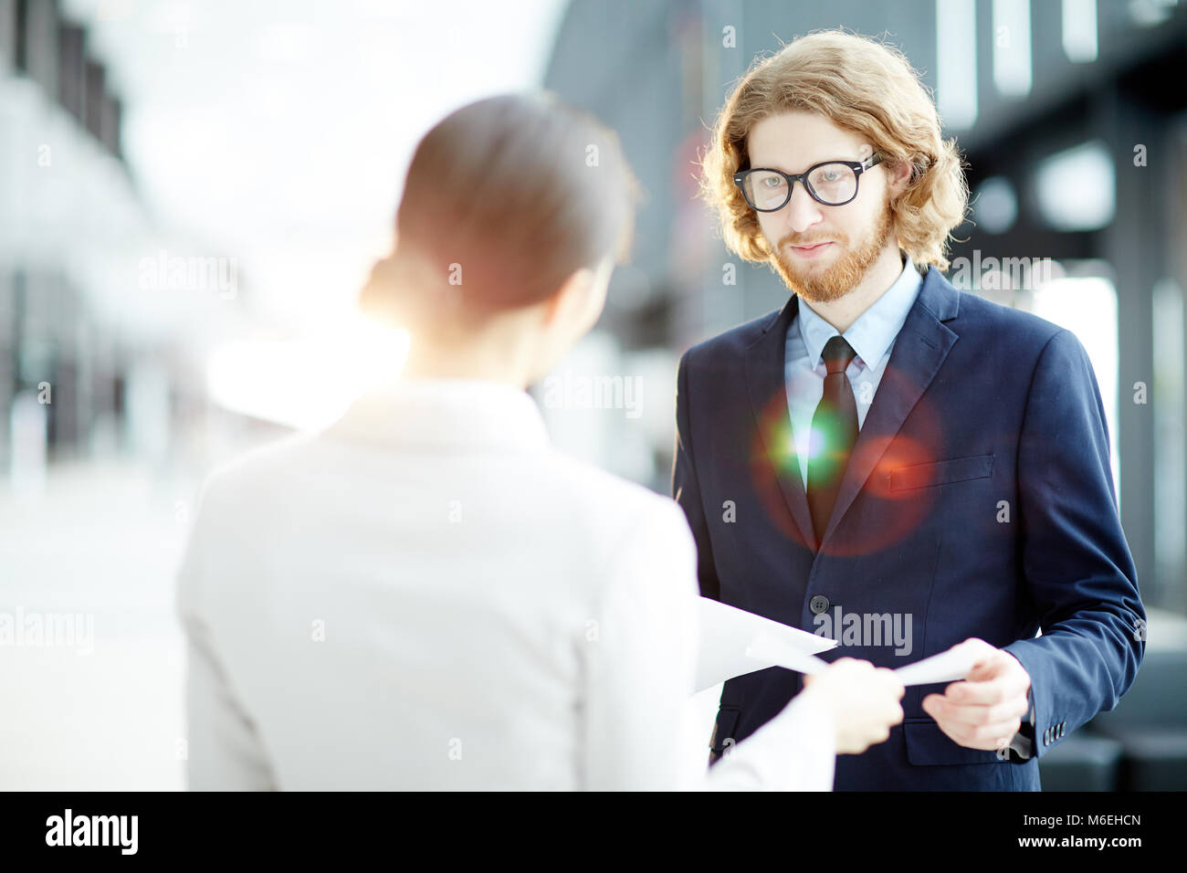 Exchange of papers Stock Photo - Alamy