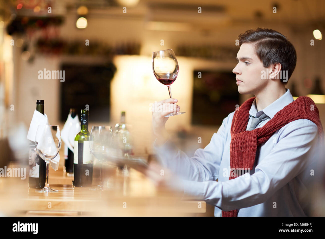 Enjoying the best wine Stock Photo - Alamy