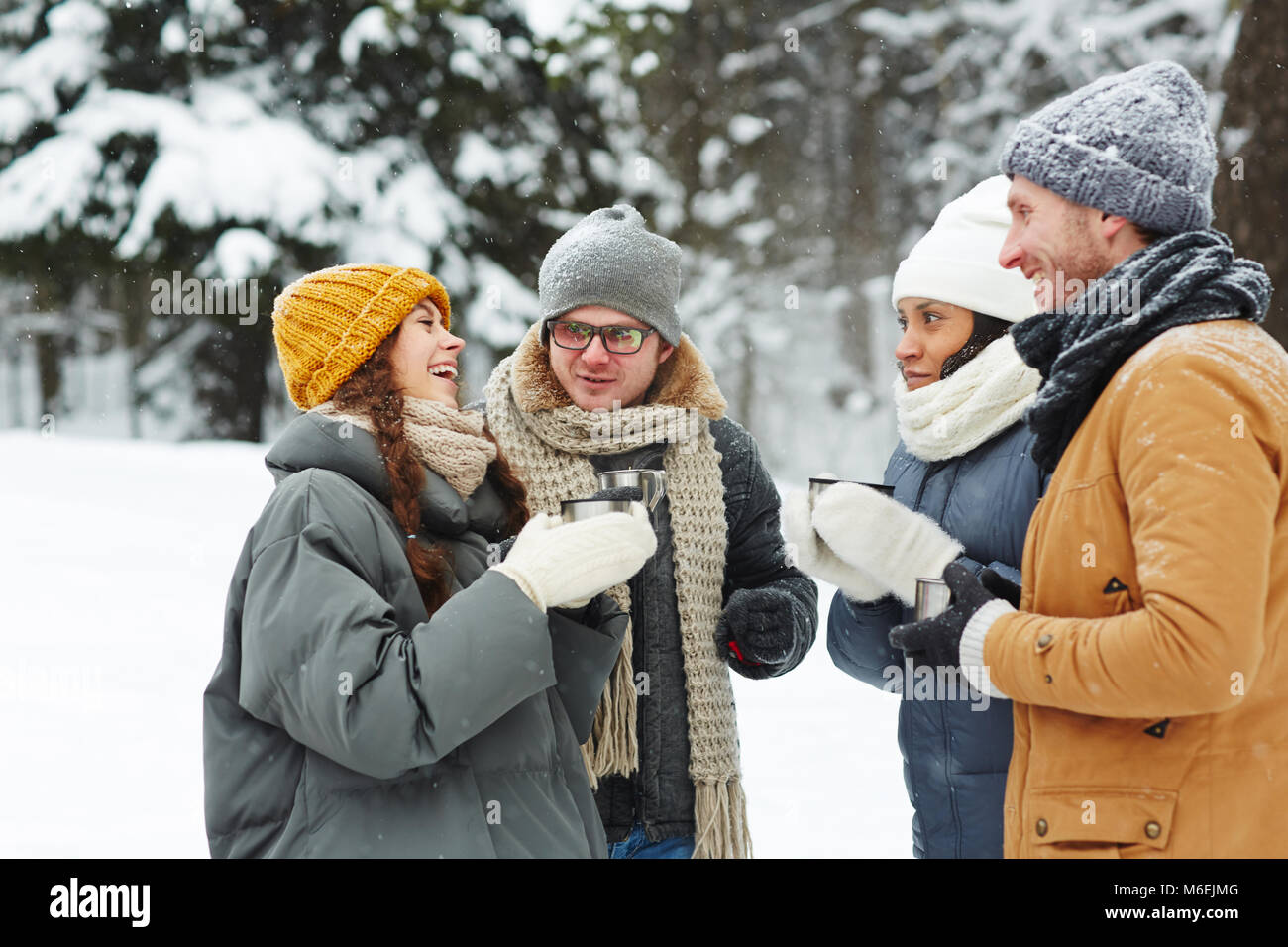 Gathering in forest Stock Photo - Alamy