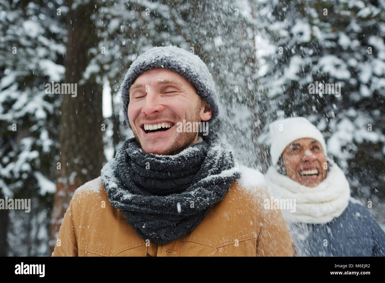 Fun in snowfall Stock Photo - Alamy