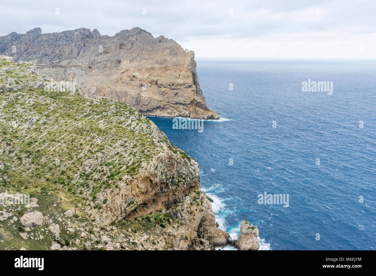 cliffs in Formentor, region north of the island of Mallorca in Spain ...