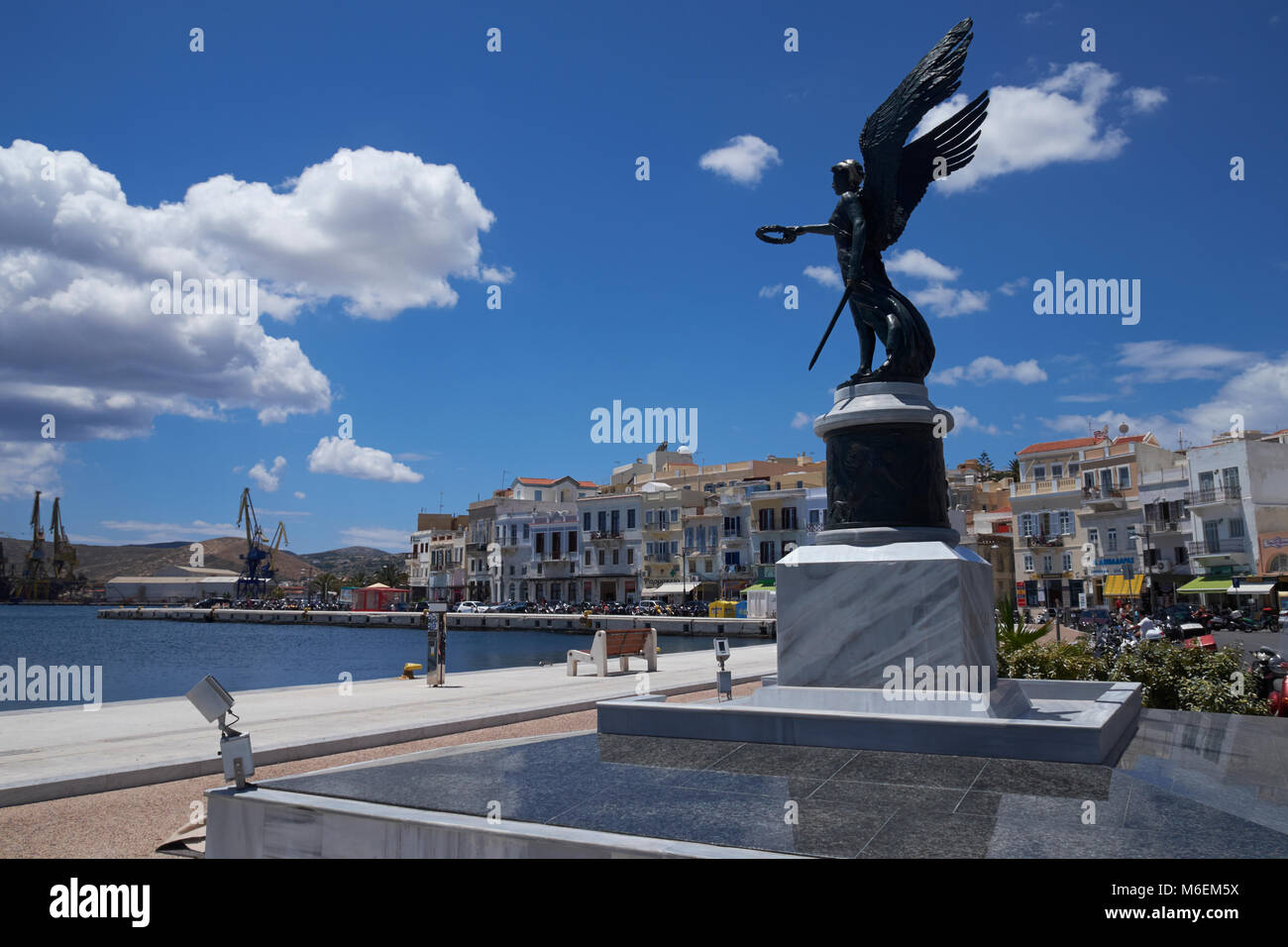 The waterfront at Ermoupoli, Syros (aka Siros or Syra), Cyclades ...