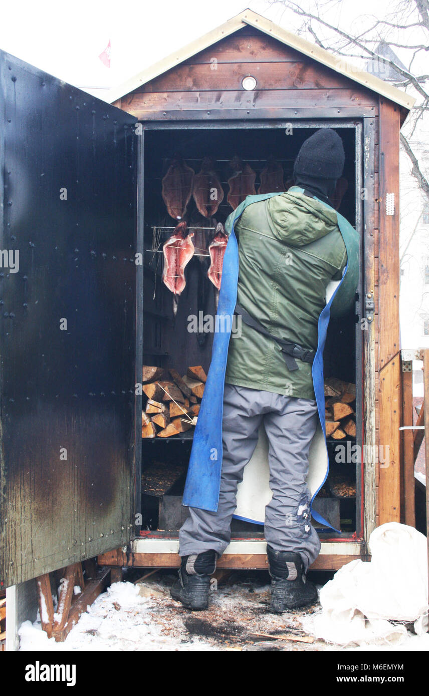 Ancient traditional fish smoking in Kaziuko muge or Saint Casimir's ...