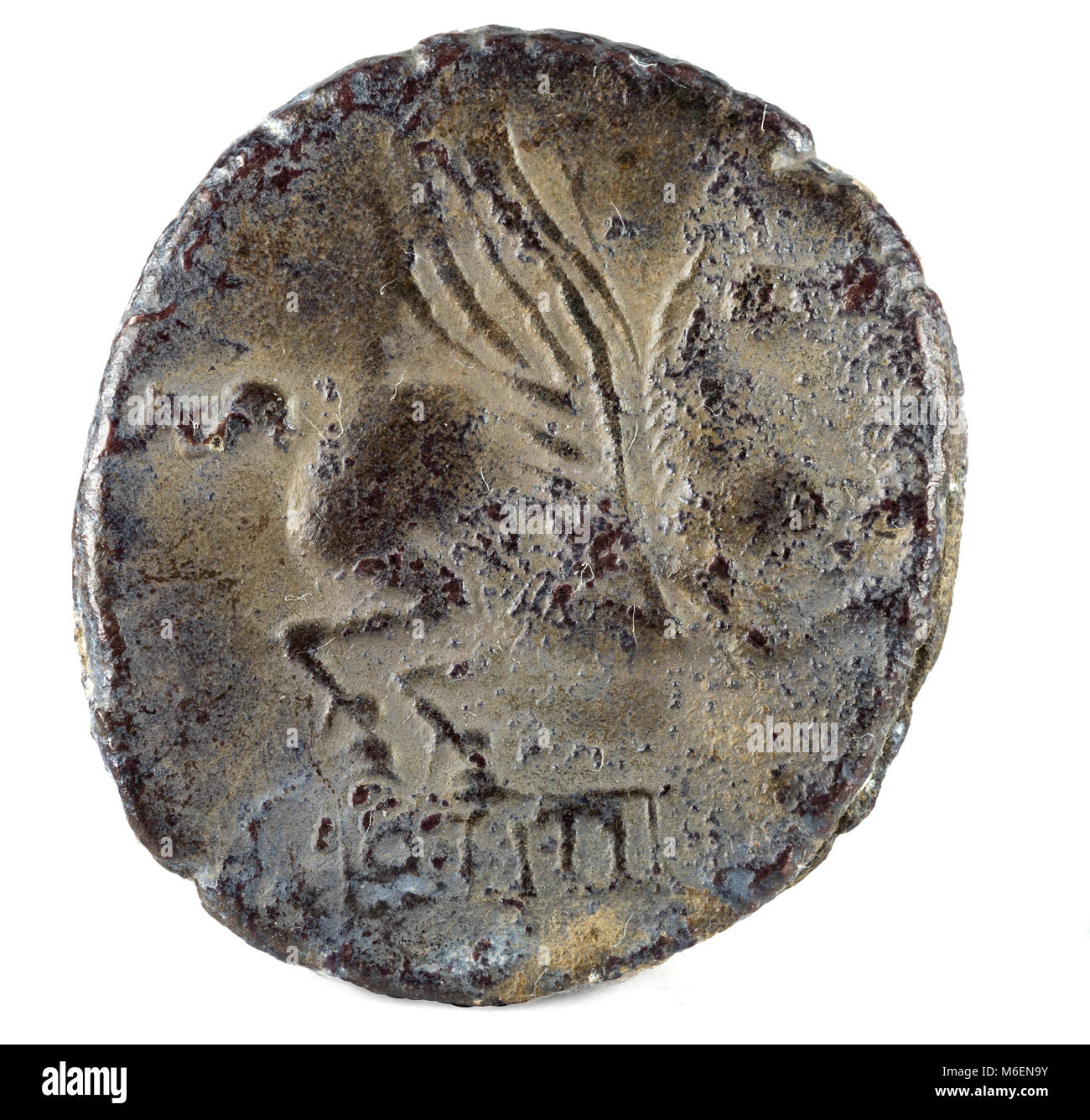 Roman Republic Coin. Ancient Roman silver denarius of the family Titia ...