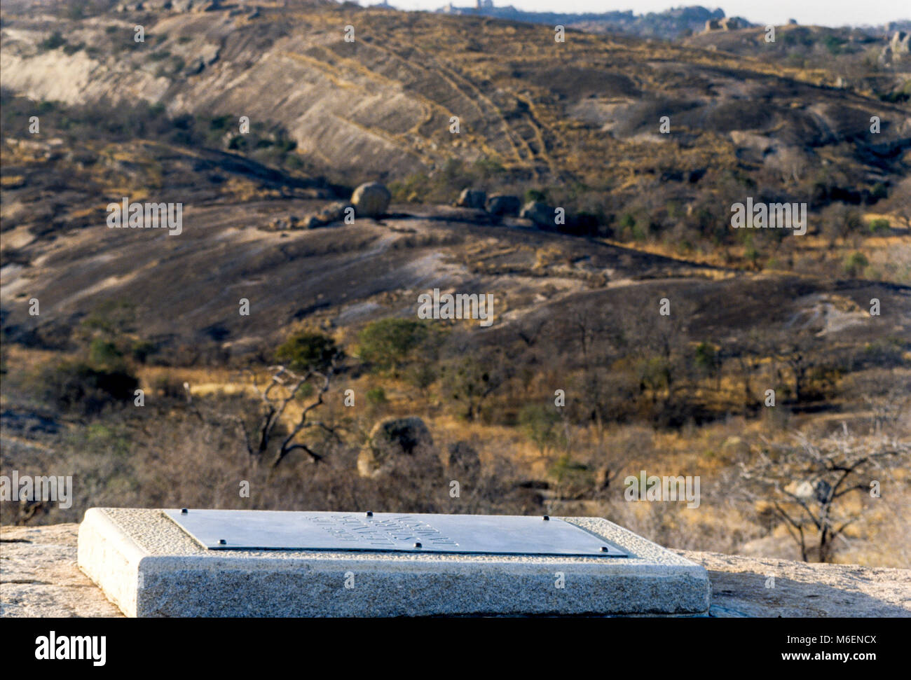 Cecil J. Rhodes' grave in Matobo (Matopos) National Park, Zimbabwe ...
