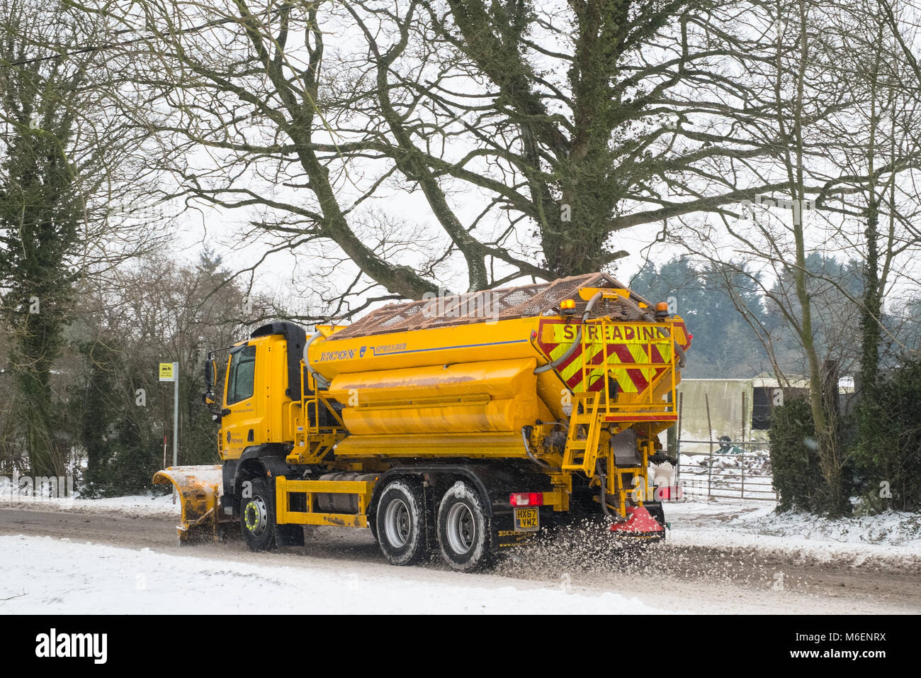 Hampshire County Council gritter lorry or snow plough, Lymington Bottom ...