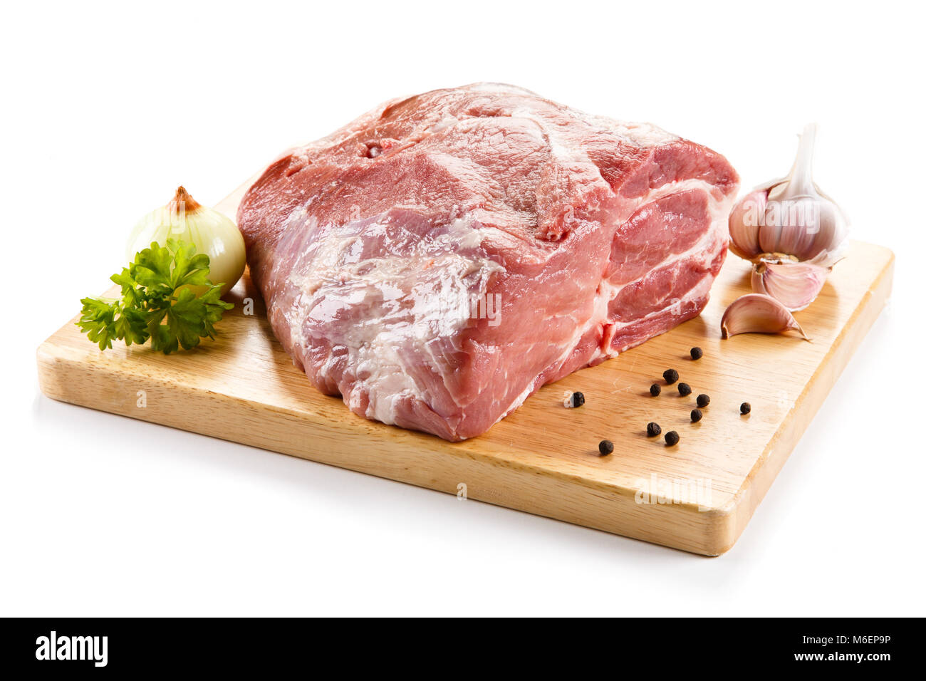 Butcher cutting chops Cut Out Stock Images & Pictures - Alamy