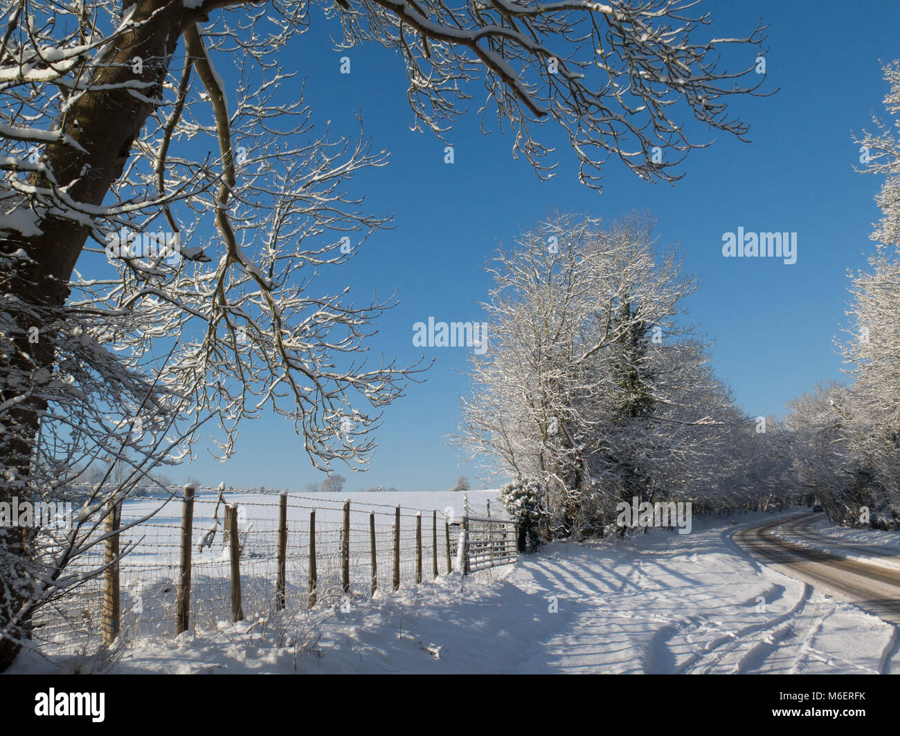 winter snow Addington Kent Stock Photo - Alamy